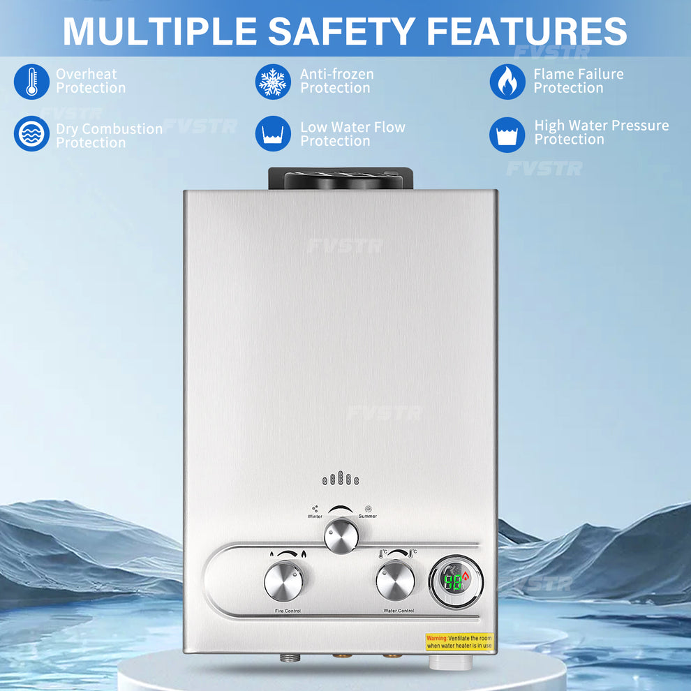 Tankless Water Heater Propane, 1.6GPM 6L Portable Instant Hot Water He – GEESEN