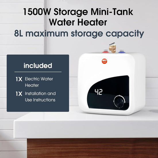 Electric Water Heater 120/240V Small Compact Tank Storage, Kitchen Ins ...